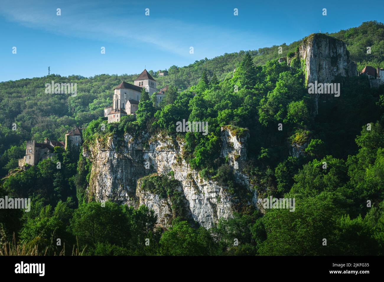 Saint-Cirq-Lapopie panorama in France. It is a member of the Les Plus ...
