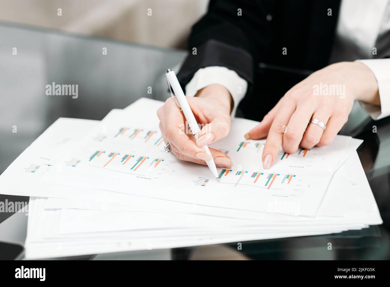 business paperwork data analysis office worker Stock Photo - Alamy