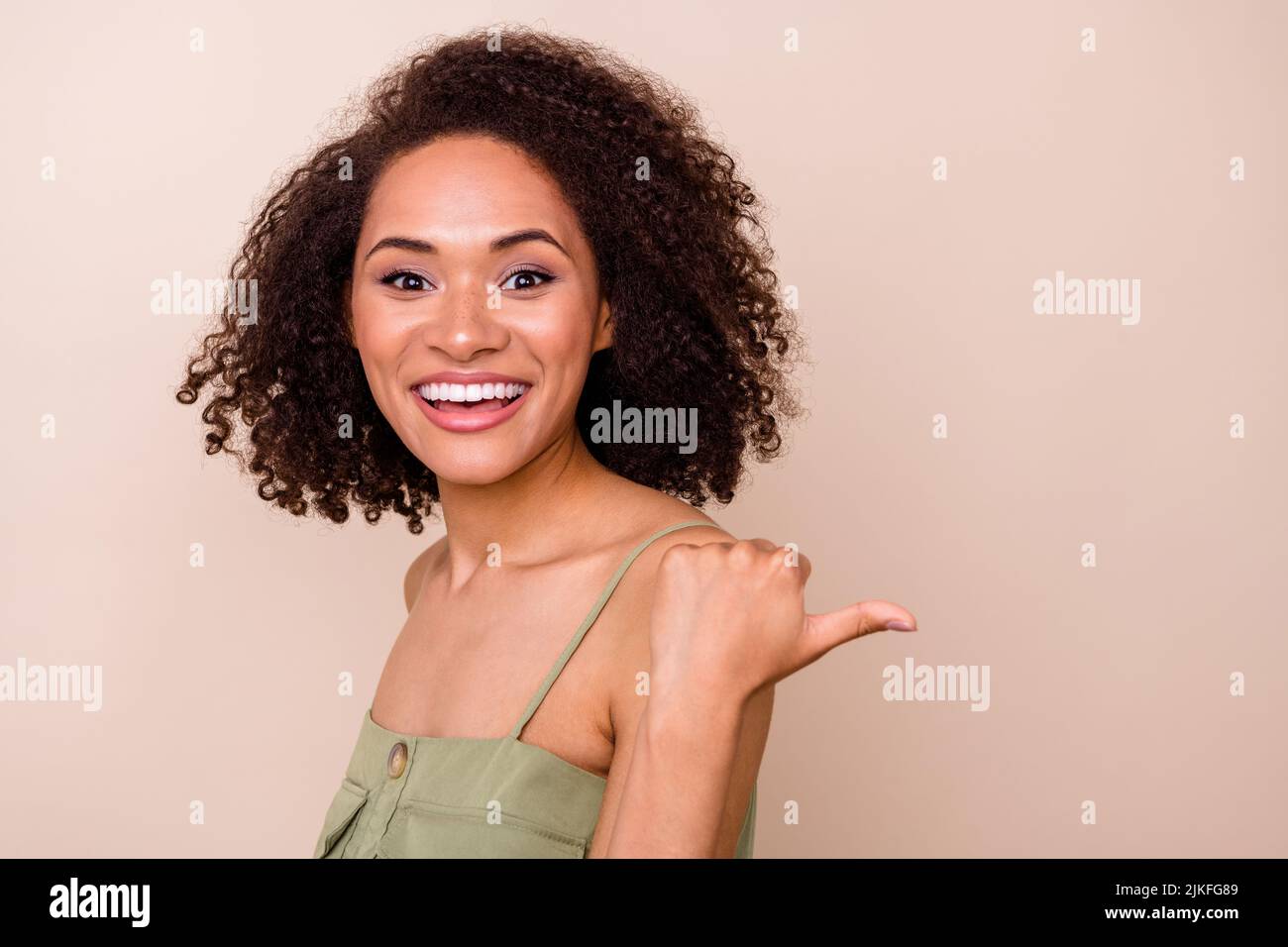 Close up photo of gorgeous stunning lady satisfied rejoice cosmetology ...