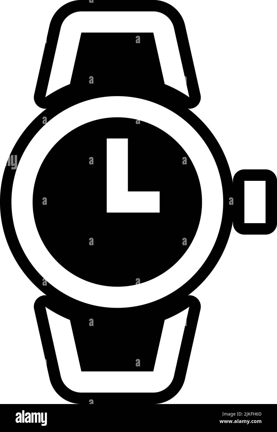 watch icon black vector illustration Stock Vector Image & Art - Alamy