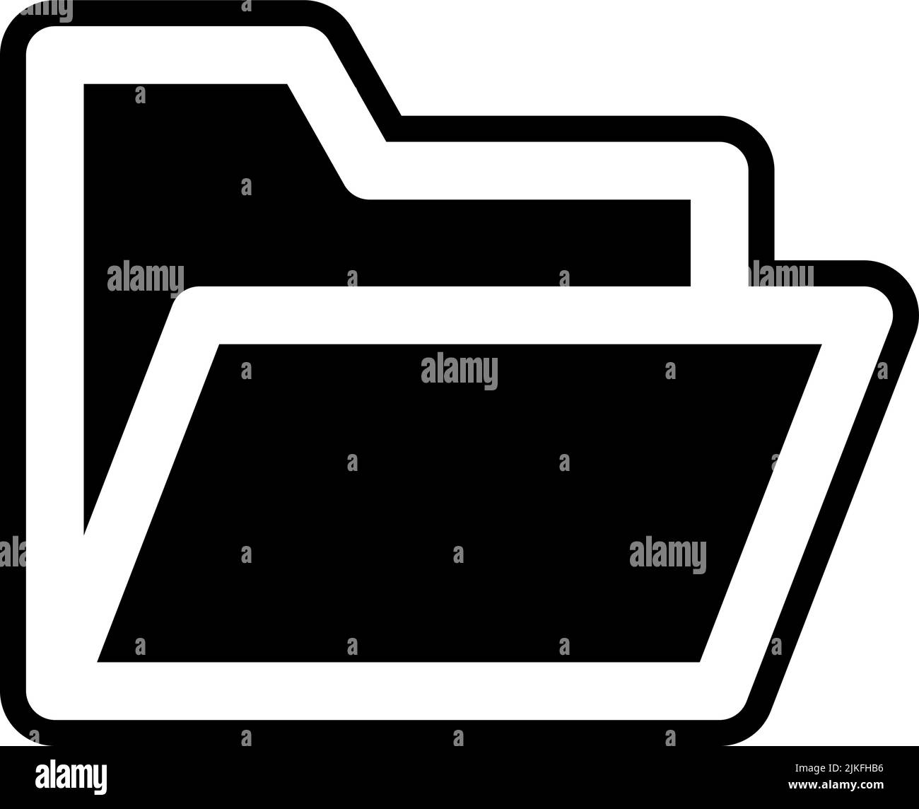 open folder icon black vector illustration Stock Vector Image & Art - Alamy