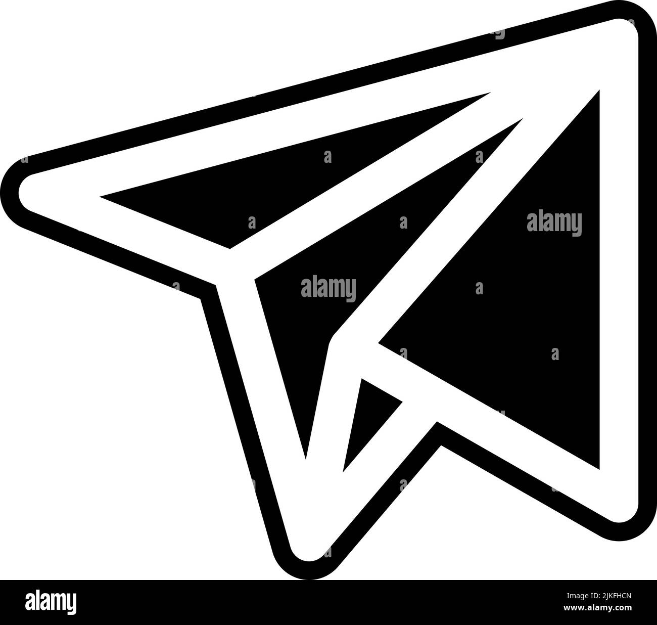 paper plane icon black vector illustration Stock Vector Image & Art - Alamy