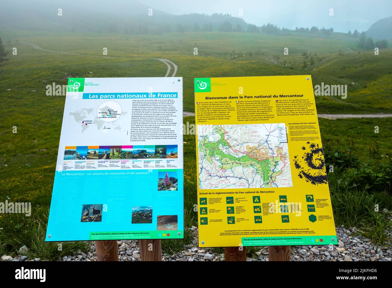 Mercantour national park info panel Stock Photo - Alamy