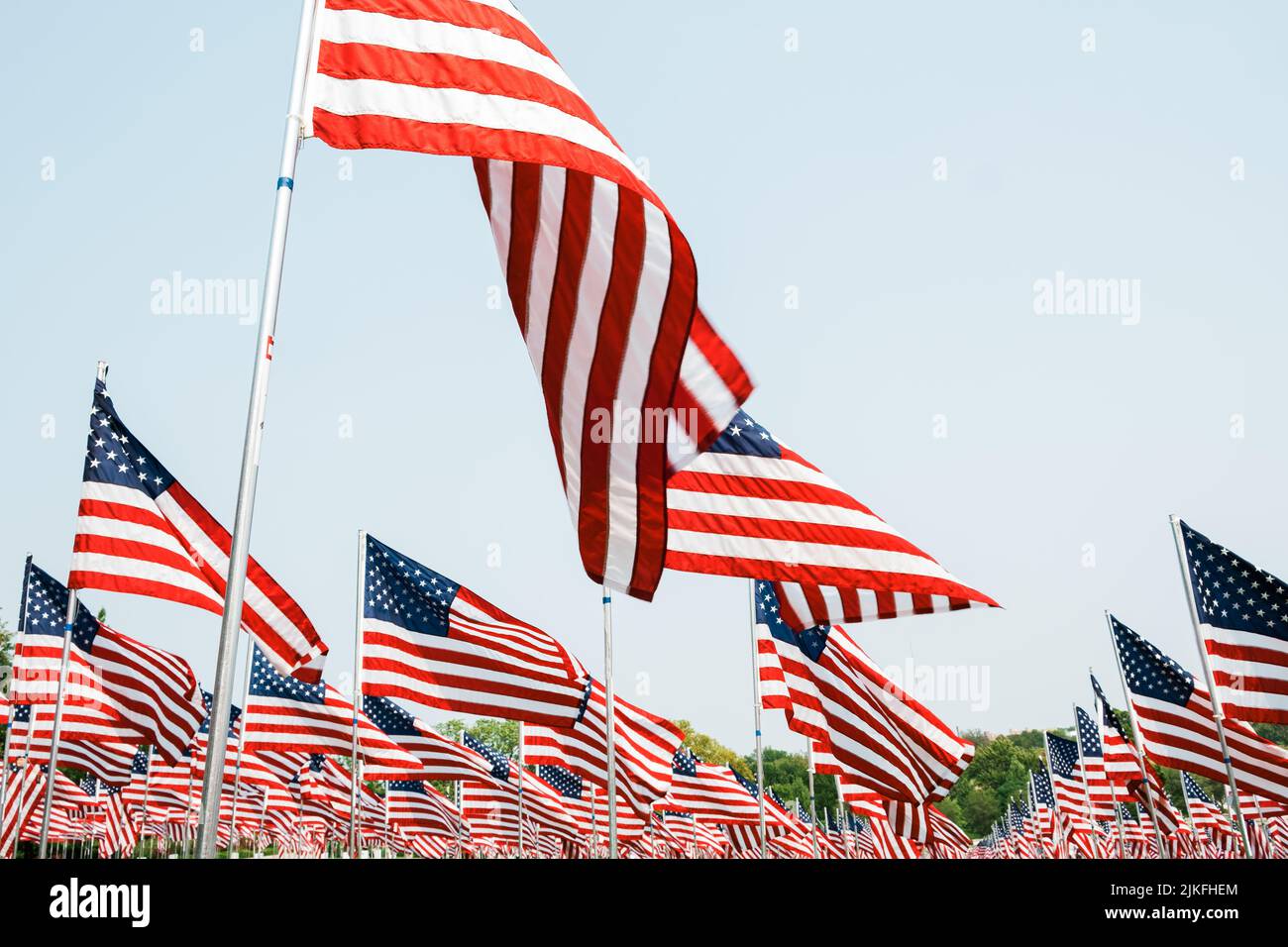 The American flags on a cloudless day Stock Photo - Alamy