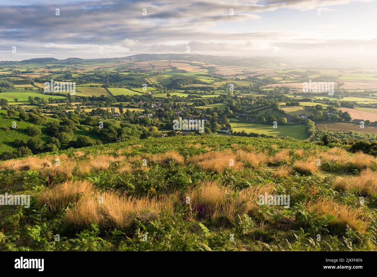 A late summer view from Weacombe Hill in the Quantock Hills over the ...
