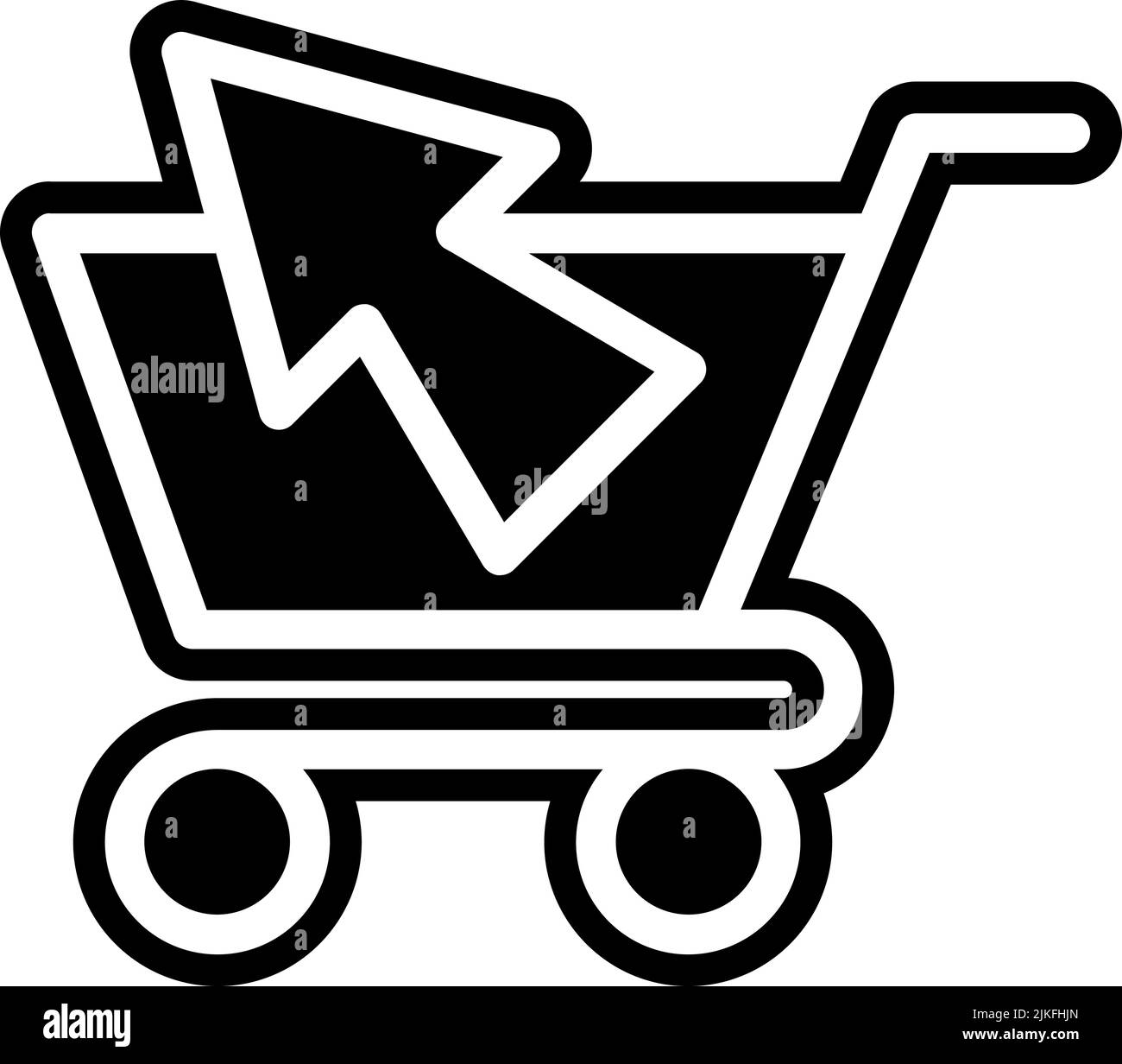 trolley icon black vector illustration Stock Vector Image & Art - Alamy