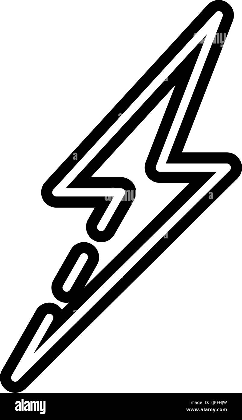 lightning icon black vector illustration Stock Vector Image & Art - Alamy