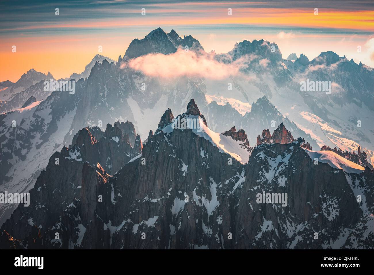 Aerial view mont blanc mountain hi-res stock photography and images - Alamy