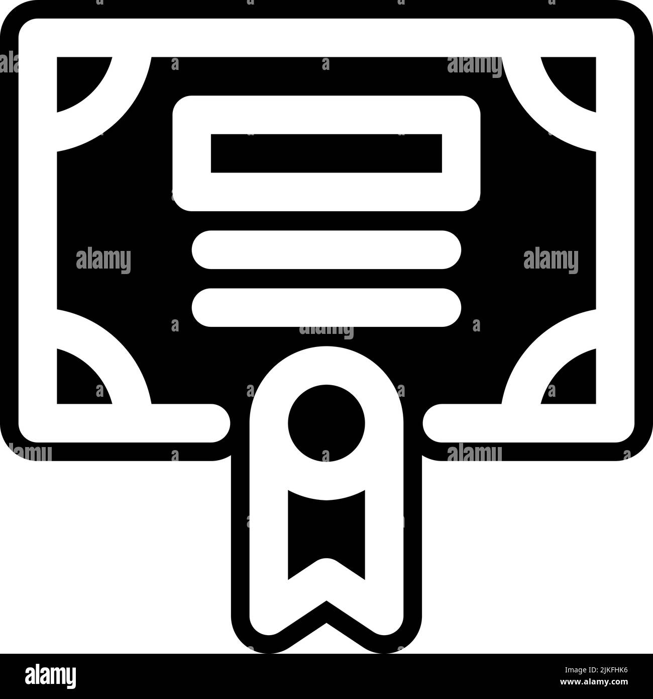 certificate icon black vector illustration Stock Vector Image & Art - Alamy