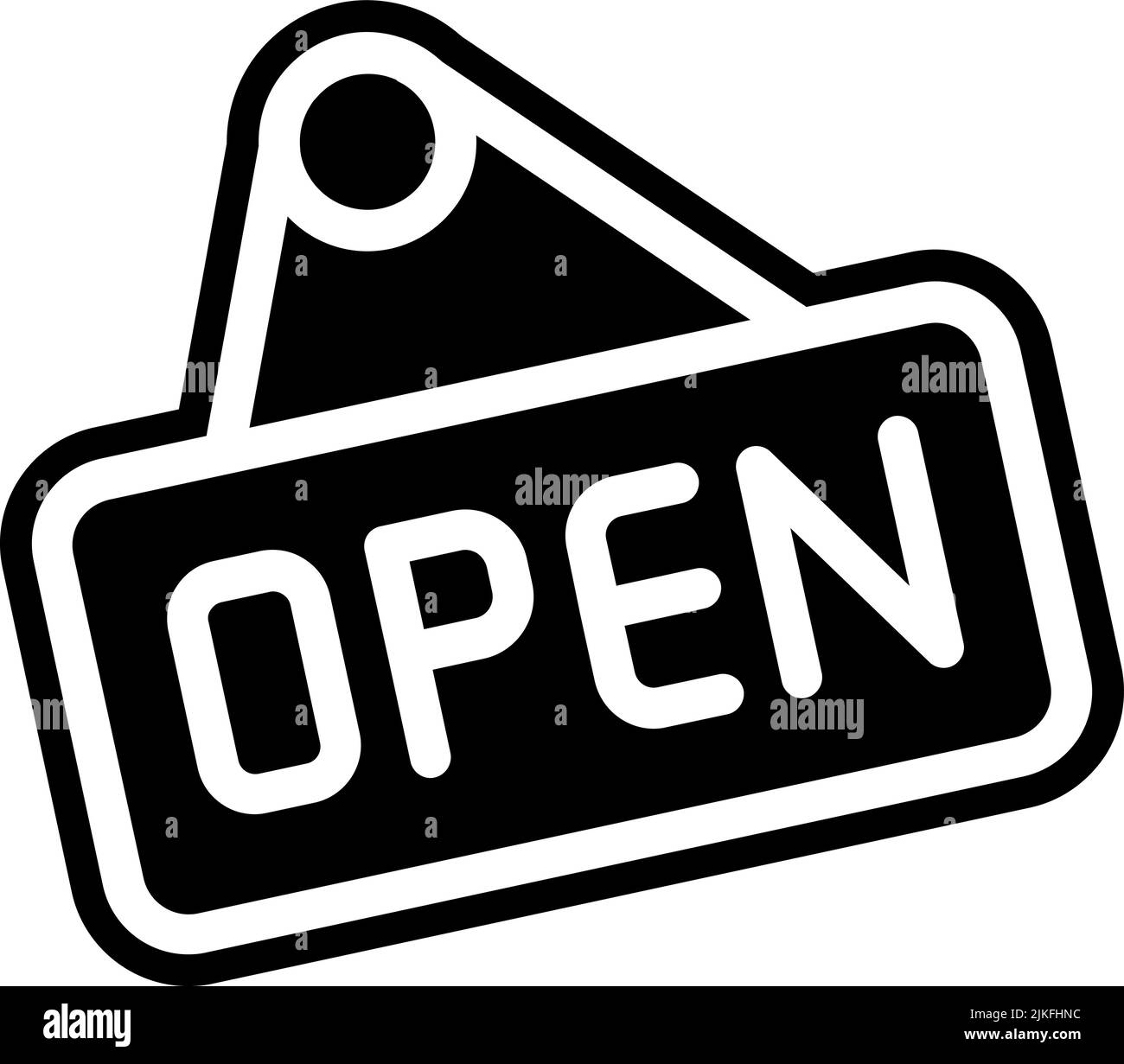 open sign icon black vector illustration Stock Vector Image & Art - Alamy