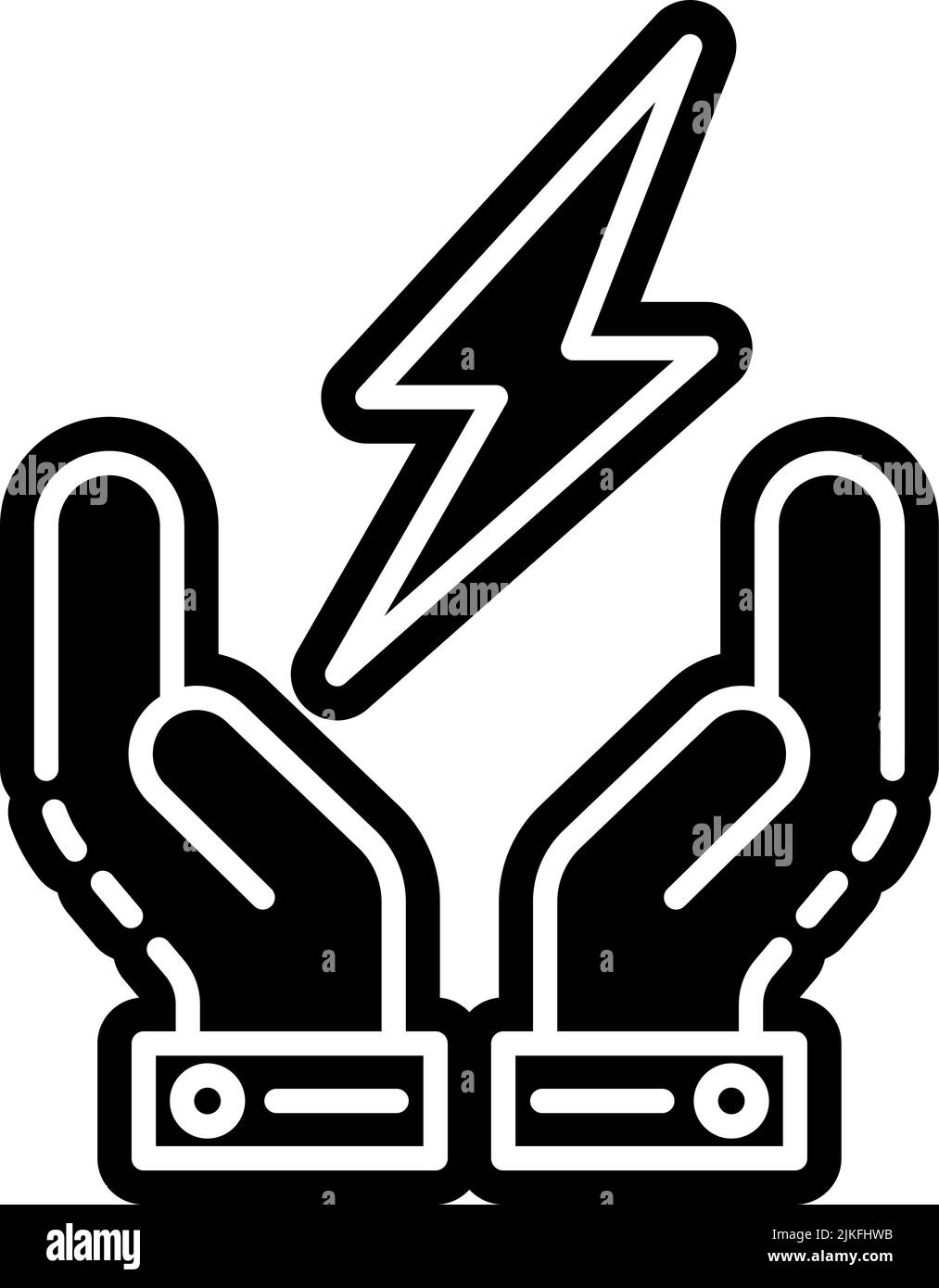 lightning icon black vector illustration Stock Vector Image & Art - Alamy