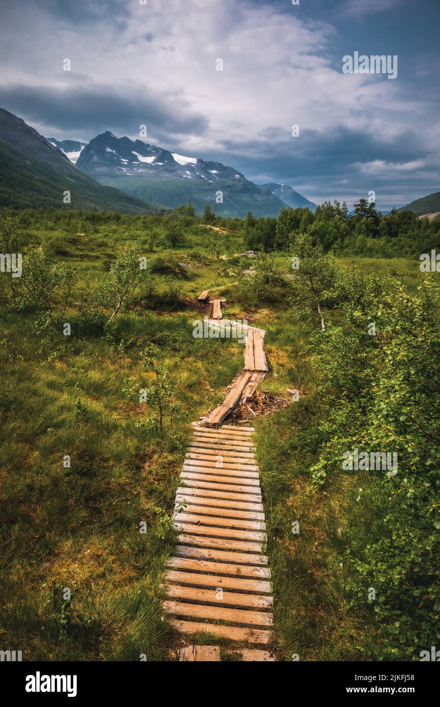 Trail to Skarfjell mountain in Innerdalen, Norway Stock Photo - Alamy
