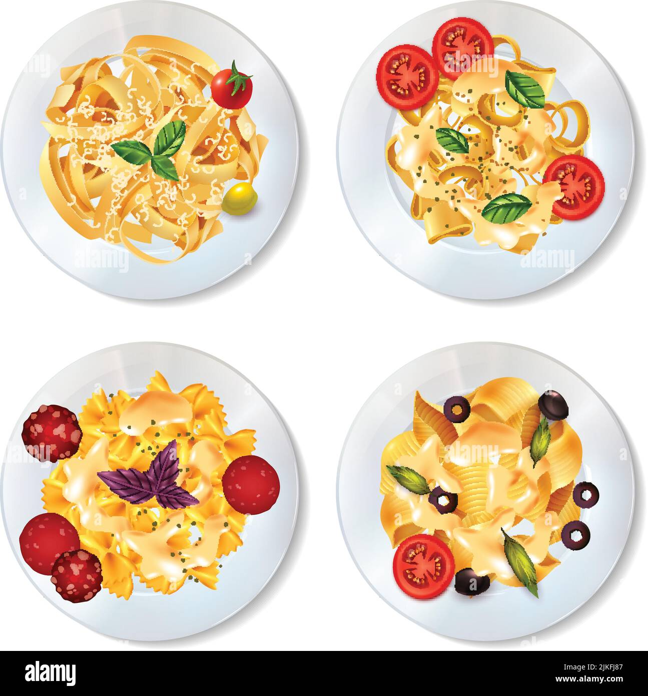 Delicious pasta dishes with sauce pepperoni tomatoes olives and herbs ...