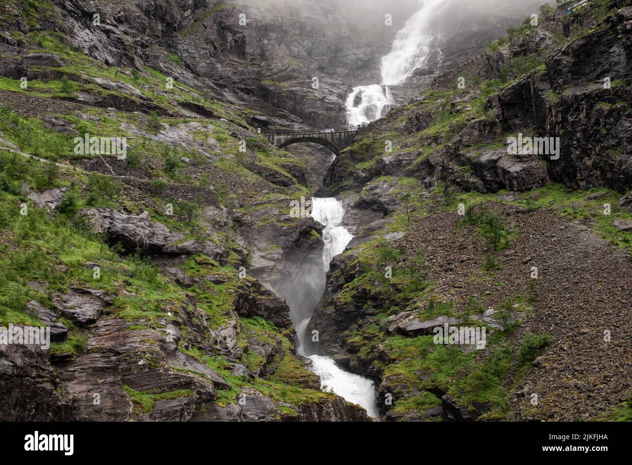 Waterfall in Trollstigen, Norway Stock Photo - Alamy