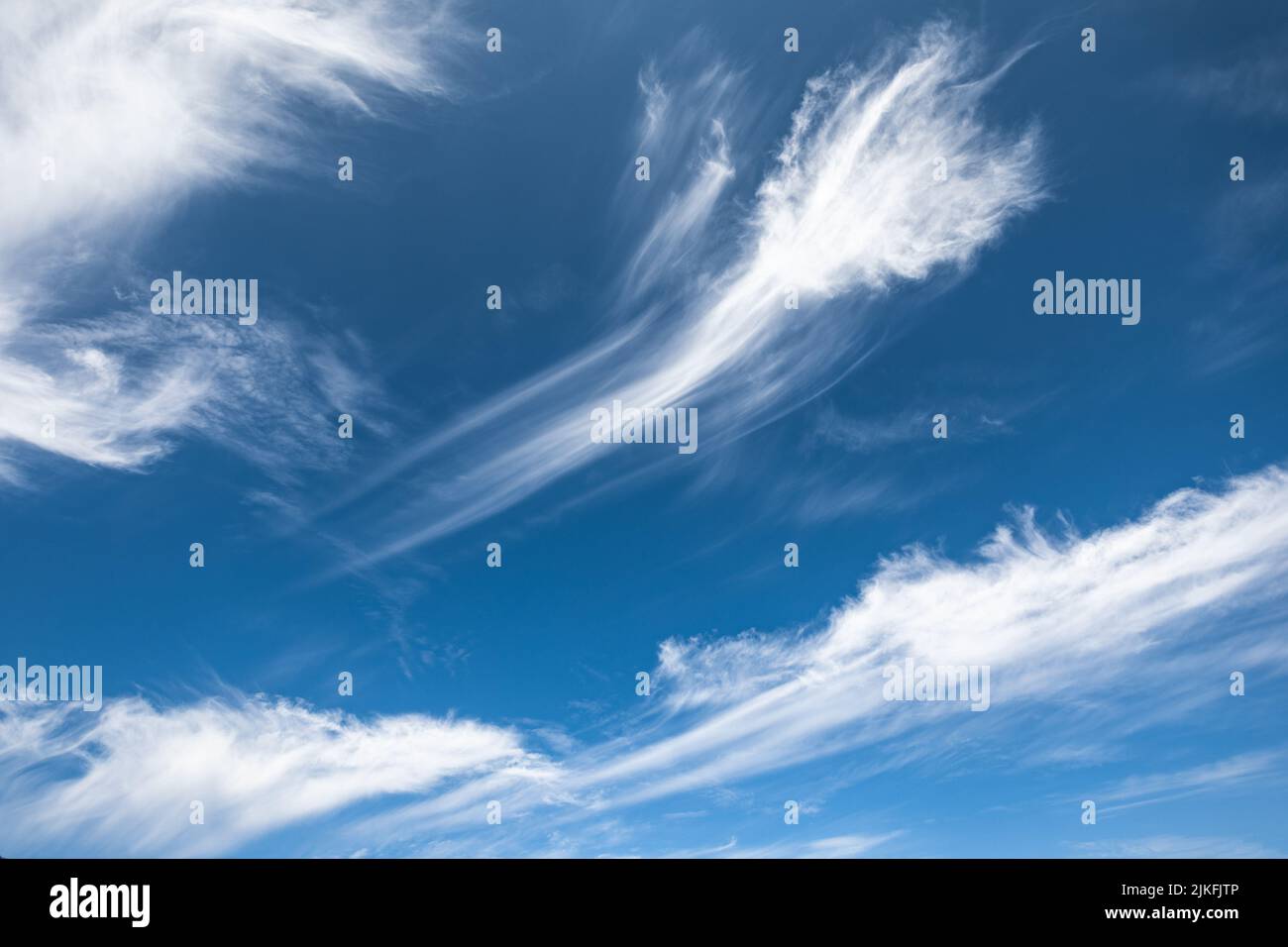 Clouds in high altitude spread and dispersed fast by the wind Stock ...
