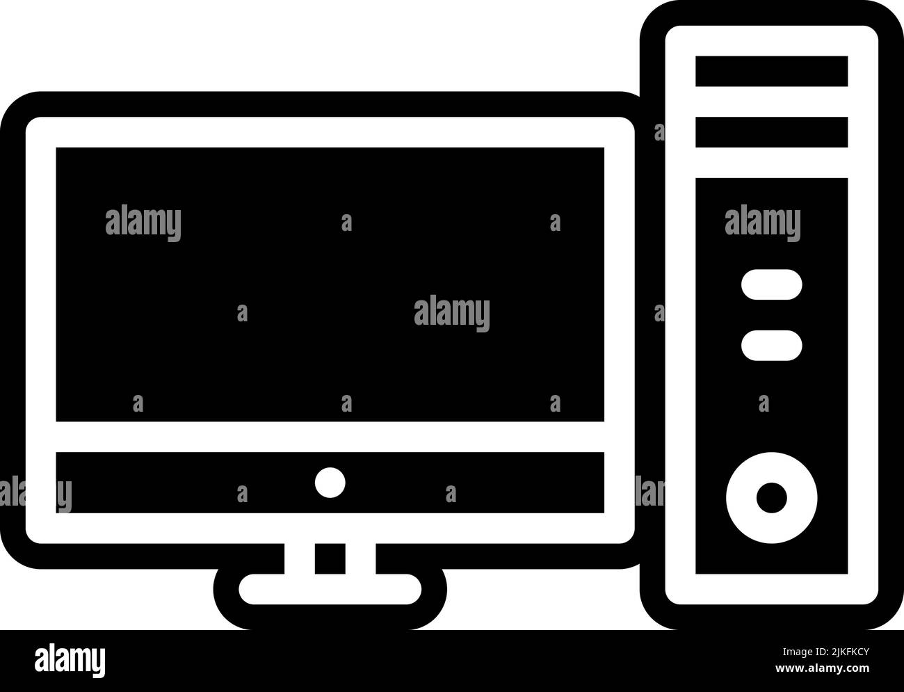 computer icon black vector illustration Stock Vector Image & Art - Alamy