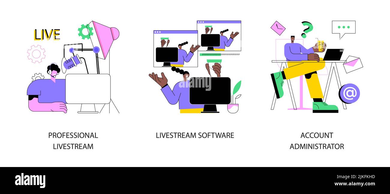 Online live event abstract concept vector illustration set ...