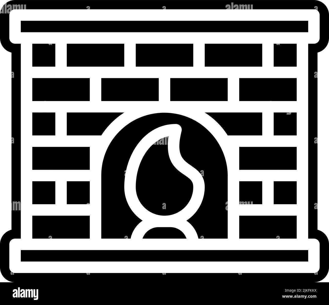 fireplace icon black vector illustration Stock Vector Image & Art - Alamy