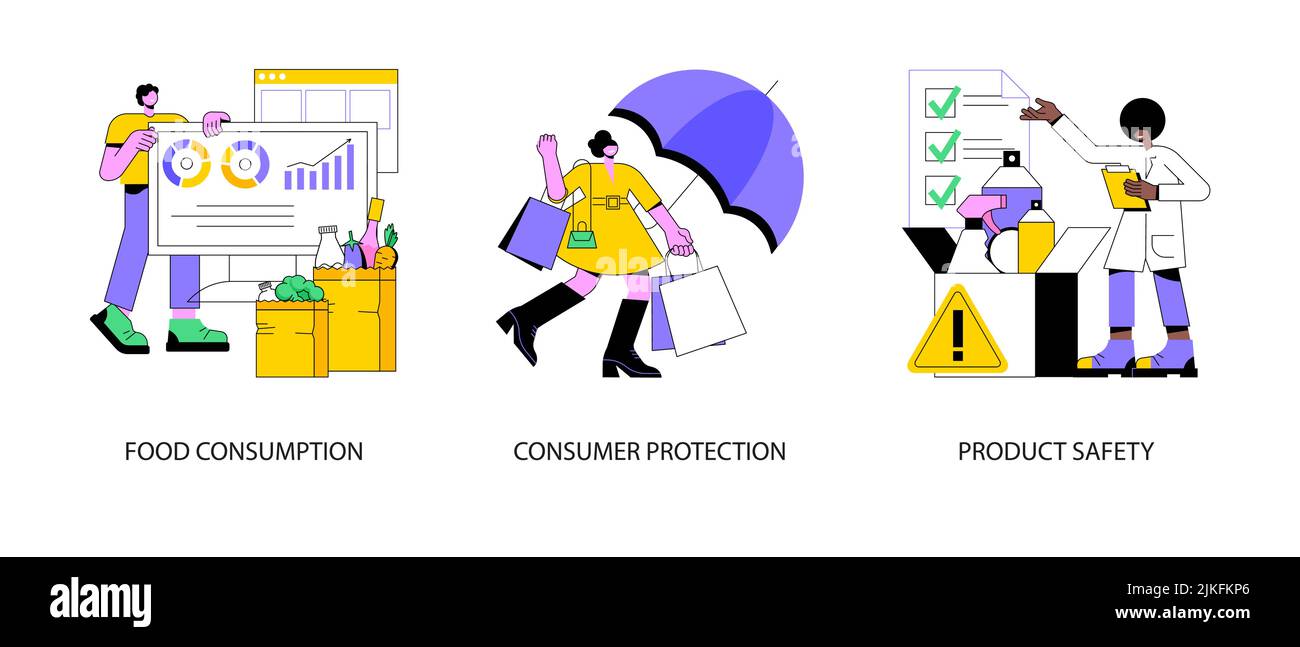 Customer choice abstract concept vector illustration set. Food ...