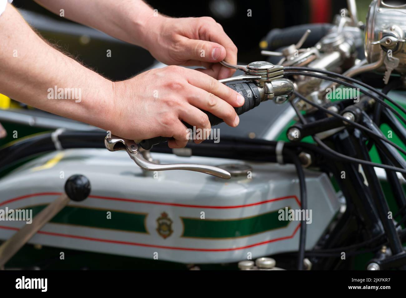 Motorcycle handlebars vintage hi-res stock photography and images - Alamy