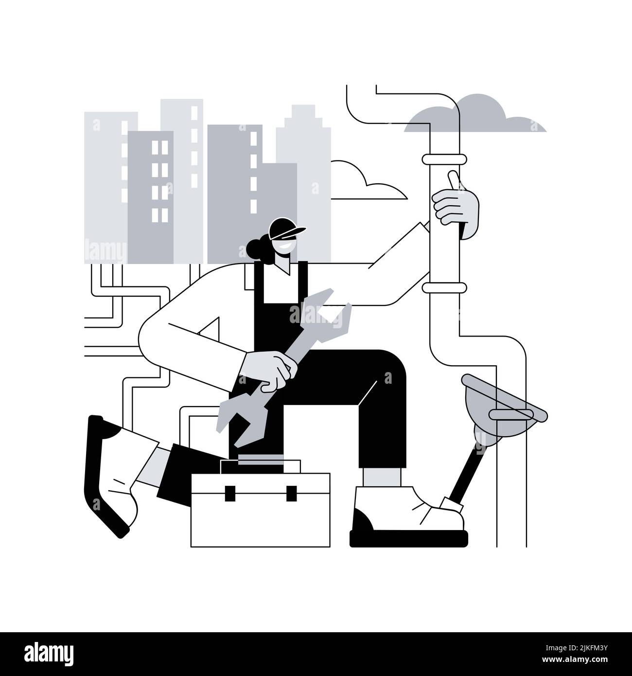 Sewerage system abstract concept vector illustration. Domestic sewerage ...