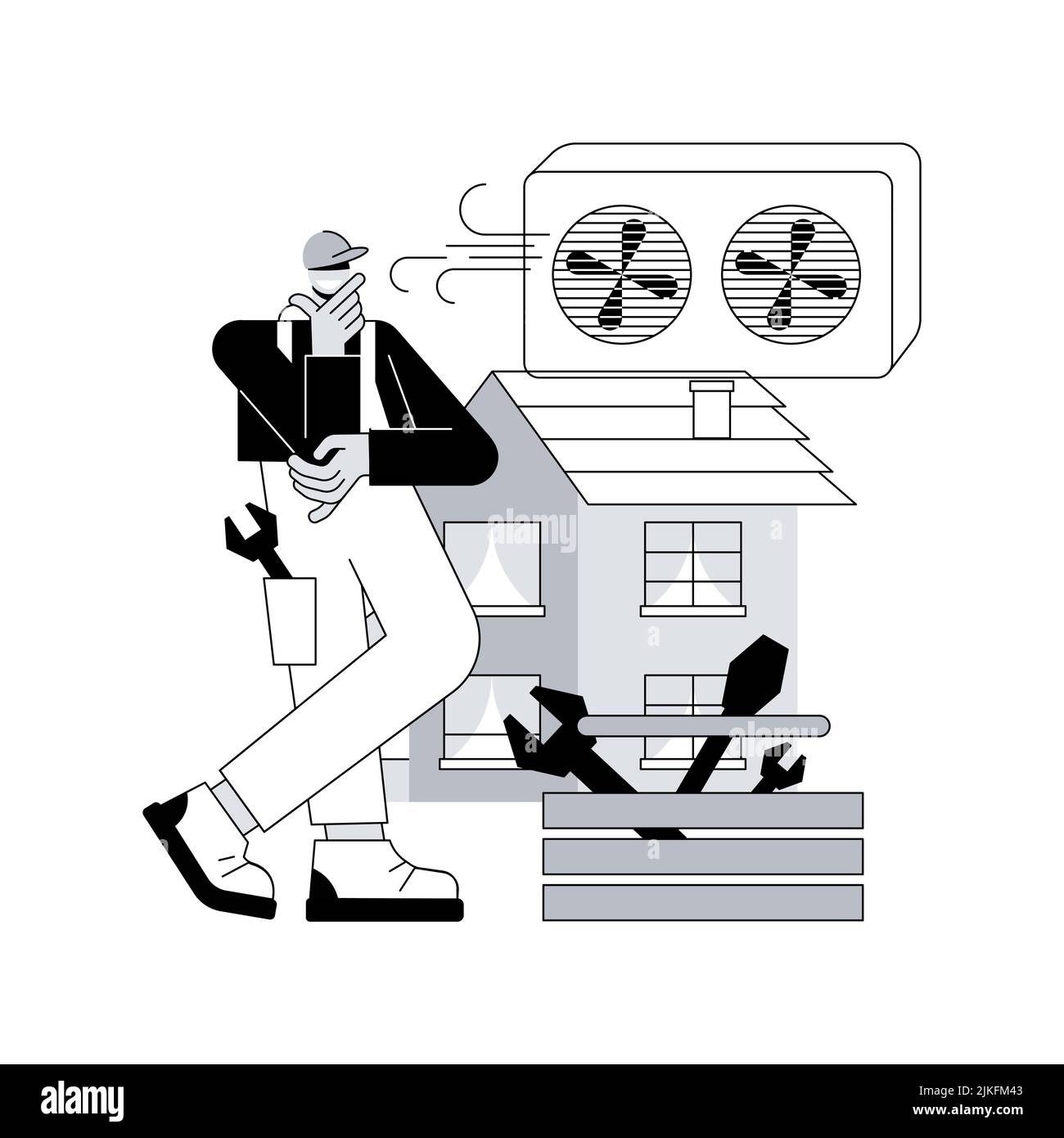 Ventilation system abstract concept vector illustration. Mechanical ...