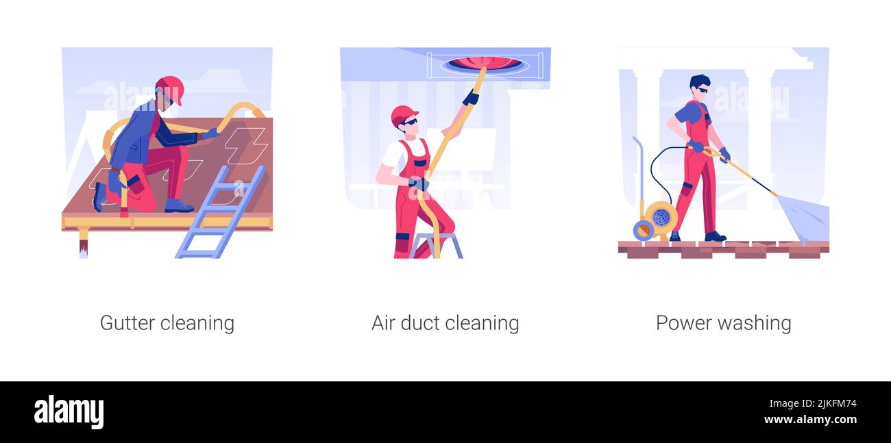 Property cleaning services isolated concept vector illustration set ...