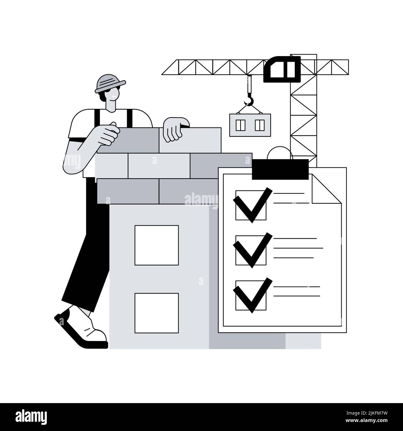 Construction Quality Control Abstract Concept Vector Illustration
