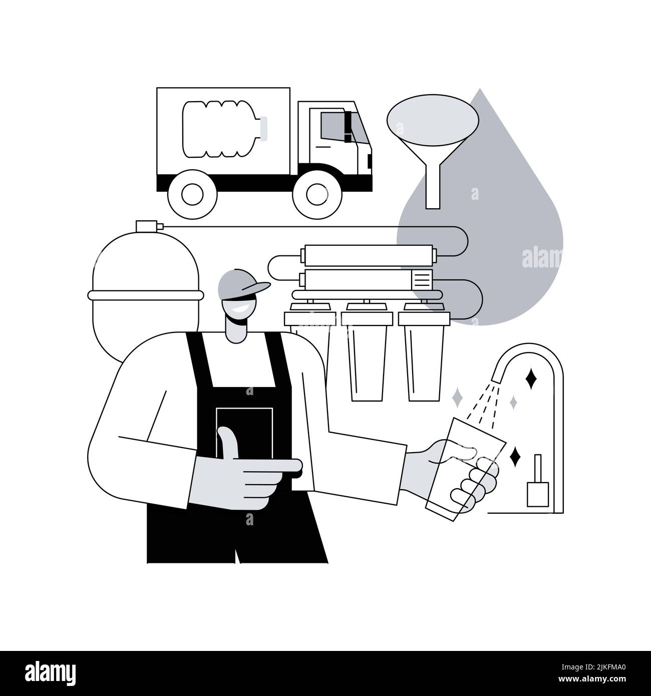 Water Filtering System Abstract Concept Vector Illustration Water Filtering Innovative Solution
