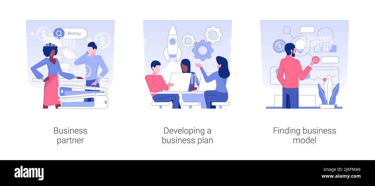 Raising money for startup isolated concept vector illustration set ...