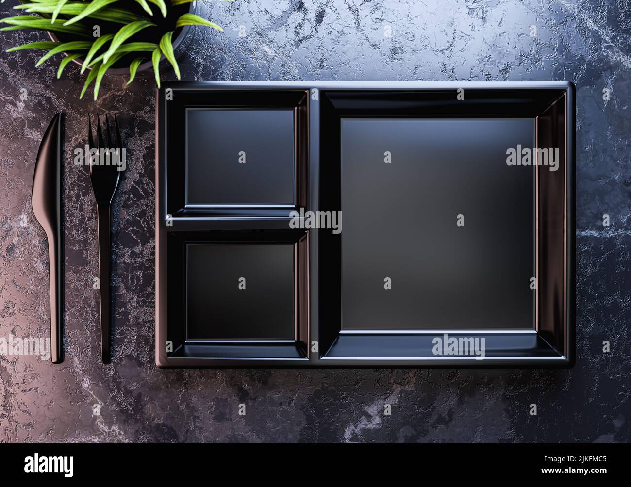 Dietary catering box template - empty chambers for pasting dishes - 3d ...