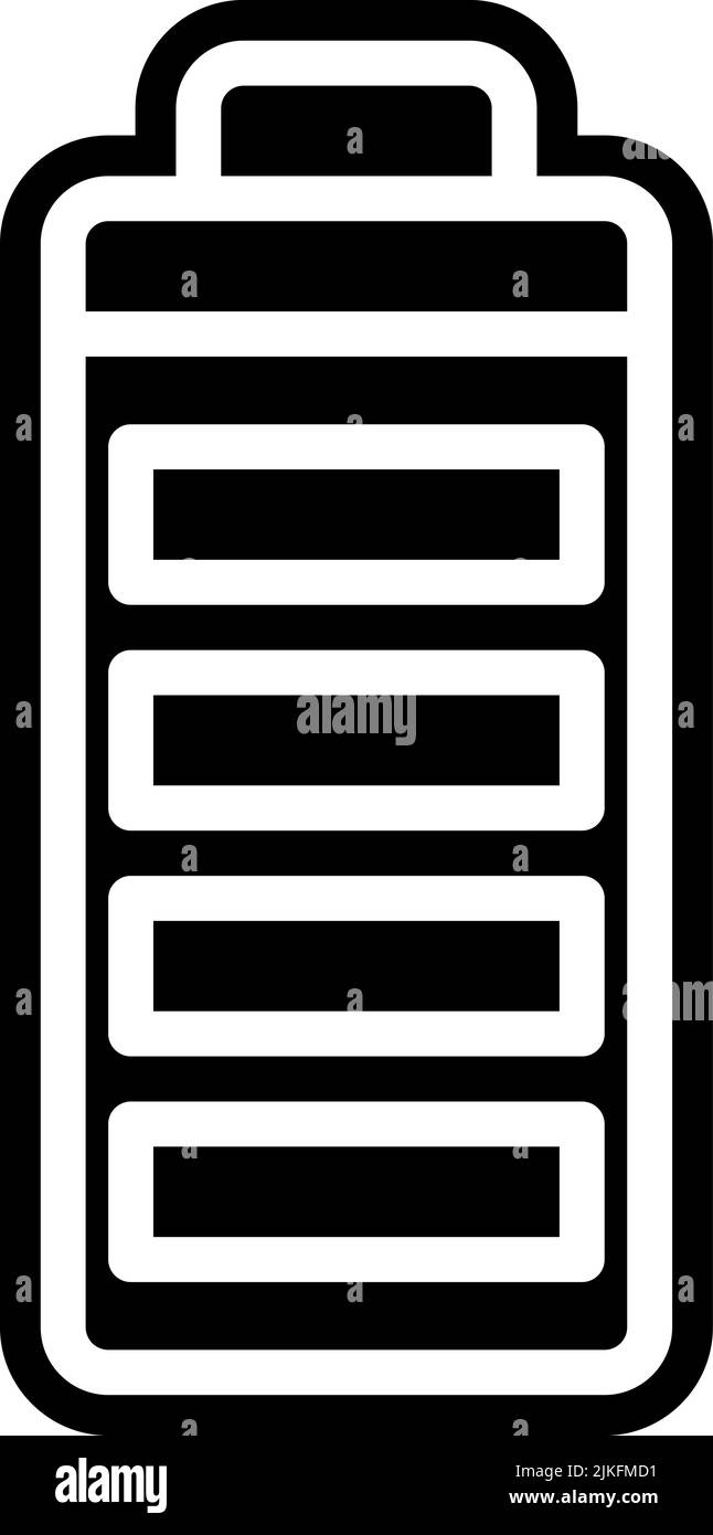 full battery icon black vector illustration Stock Vector Image & Art ...