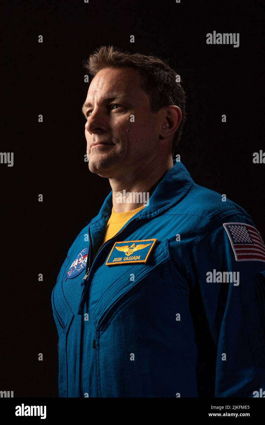 NASA Astronaut Josh Cassada poses for a portrait before his launch to ...