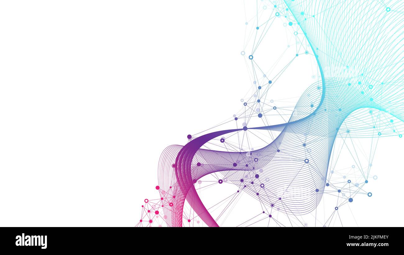 Colorful Molecules Background Dna Helix Dna Strand Dna Test Molecule Or Atom Neurons