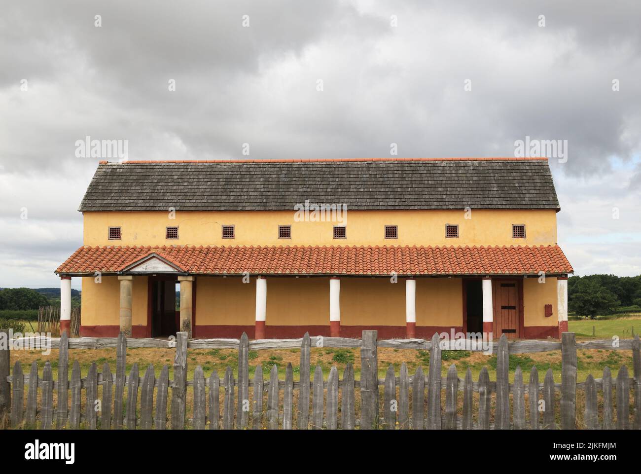 Replica Roman villa at Wroxeter Roman city, built in 2010 for the ...