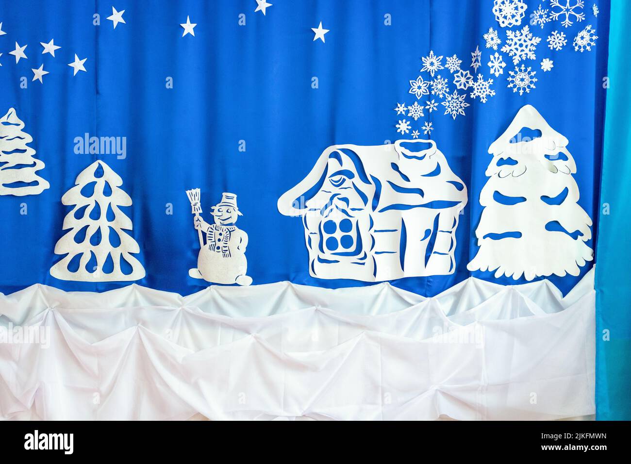 Winter design of the premises in the children's school Stock Photo - Alamy