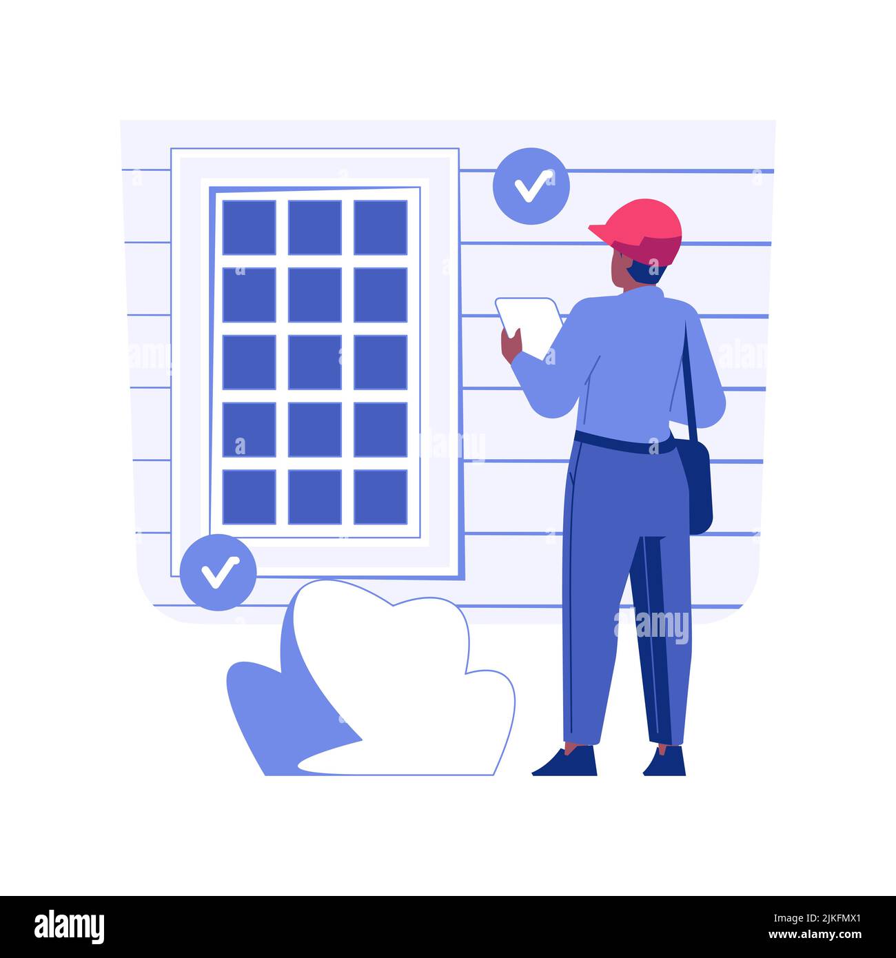 Home inspector isolated concept vector illustration. Man examines home ...