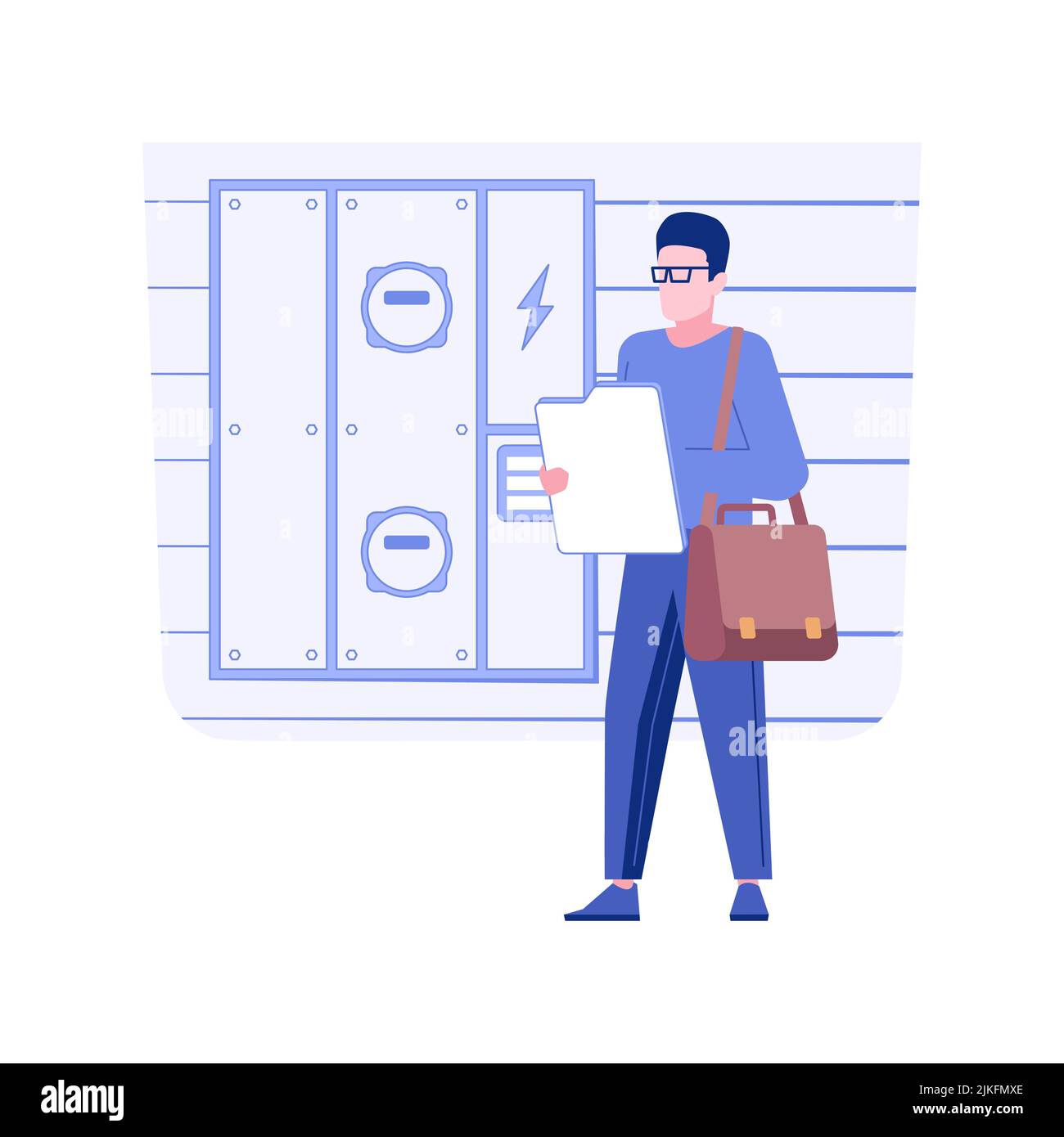 Home energy auditor isolated concept vector illustration. Professional ...
