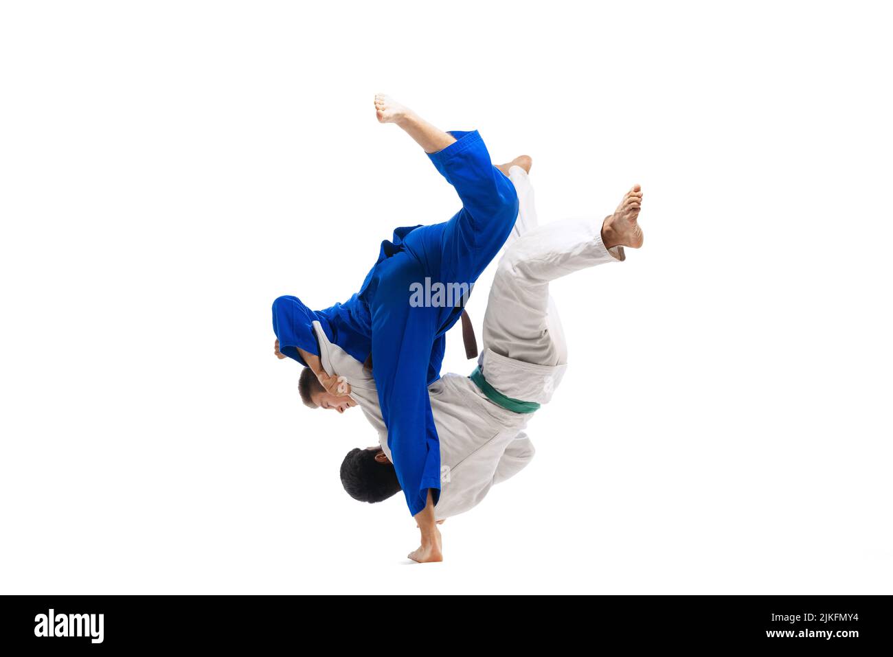 Portrait of two sportive men, professional martial arts fighters ...