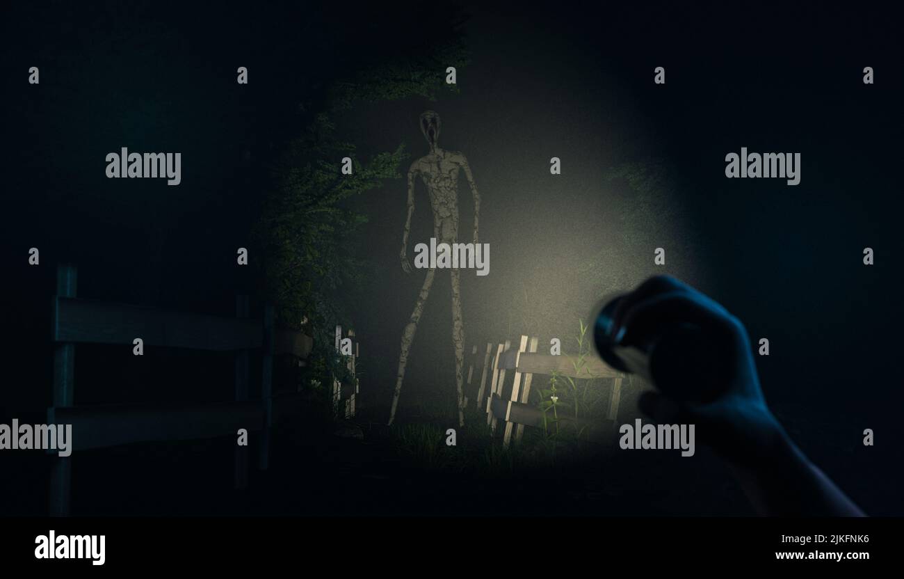 Horror game concept - Monster with disproportionate body structure in ...