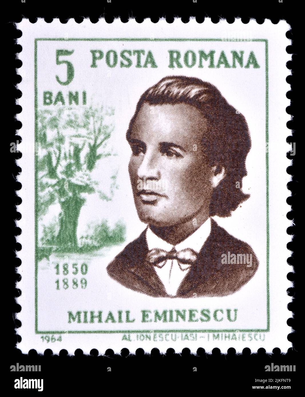 Romanian postage stamp (1964) : Mihai Eminescu (1850-1889), Romanian ...