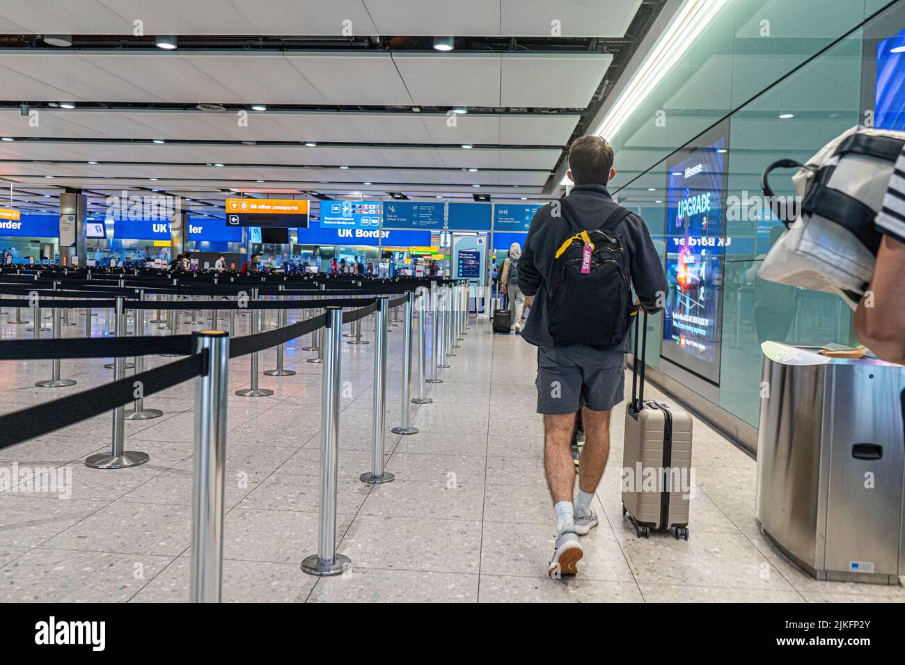 Heathrow , London, UK 2 August 2022. Passengers arriving at the UK ...