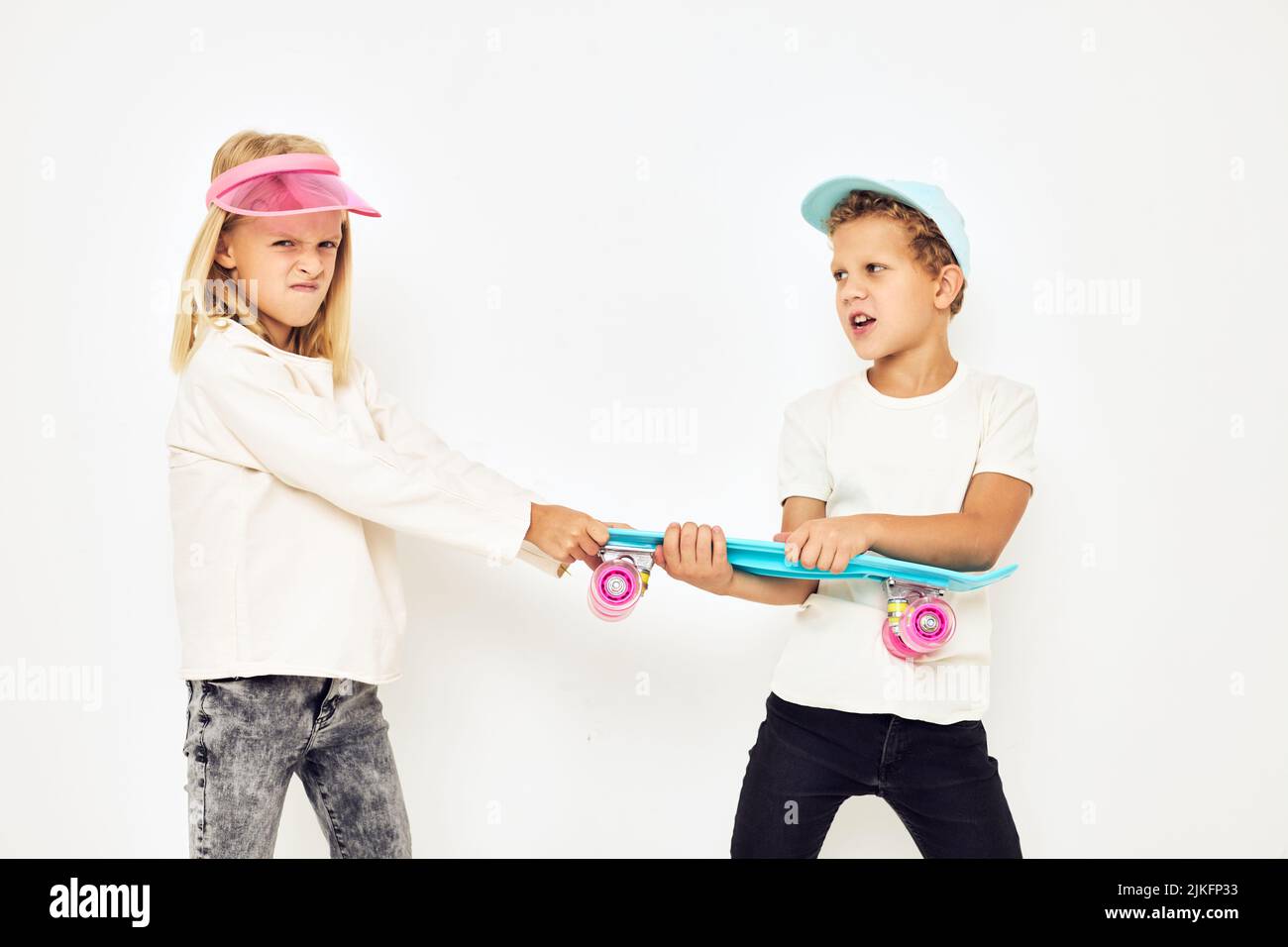 Little couple kids boy girl posing games fun lifestyle childhood Stock ...