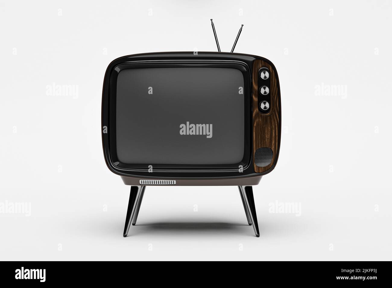 Retro TV blank screen template. Mockup isolated on white background ...