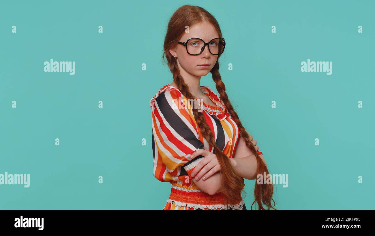 Offended redhead girl having misunderstanding, frustrated after quarrel ...