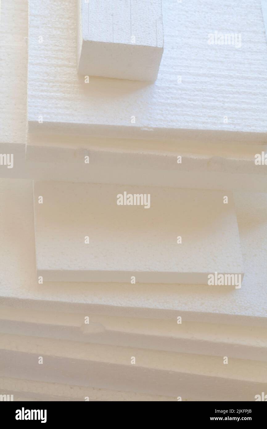 close up detail of pile of expanded polystyrene pieces blocks Stock ...