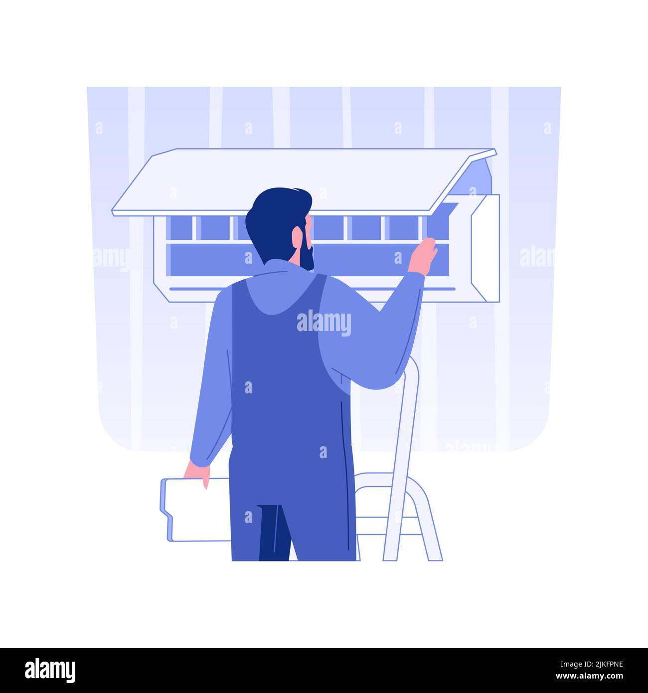 HVAC inspection isolated concept vector illustration. HVAC inspector ...
