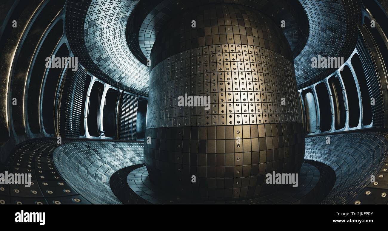 Fusion reactor. Toroidal chamber with a magnetic coil. device for ...