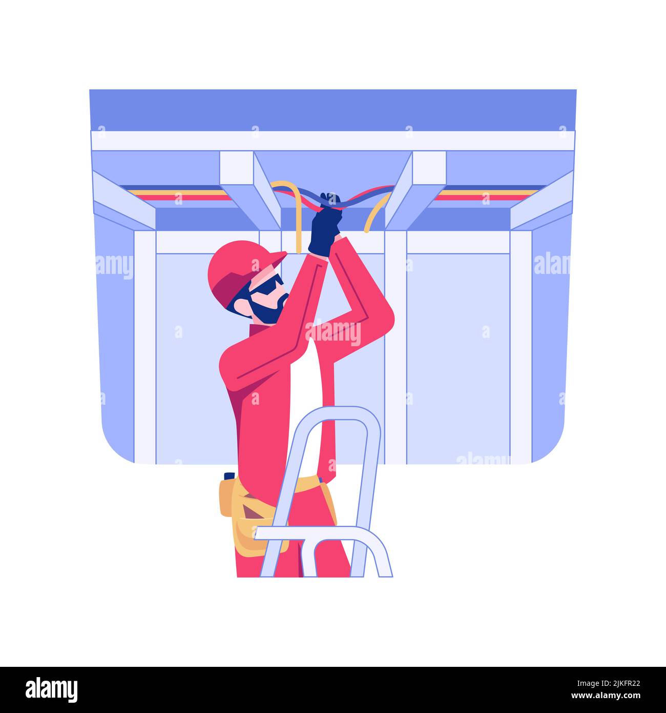 Electrical wiring isolated concept vector illustration. Electrician ...