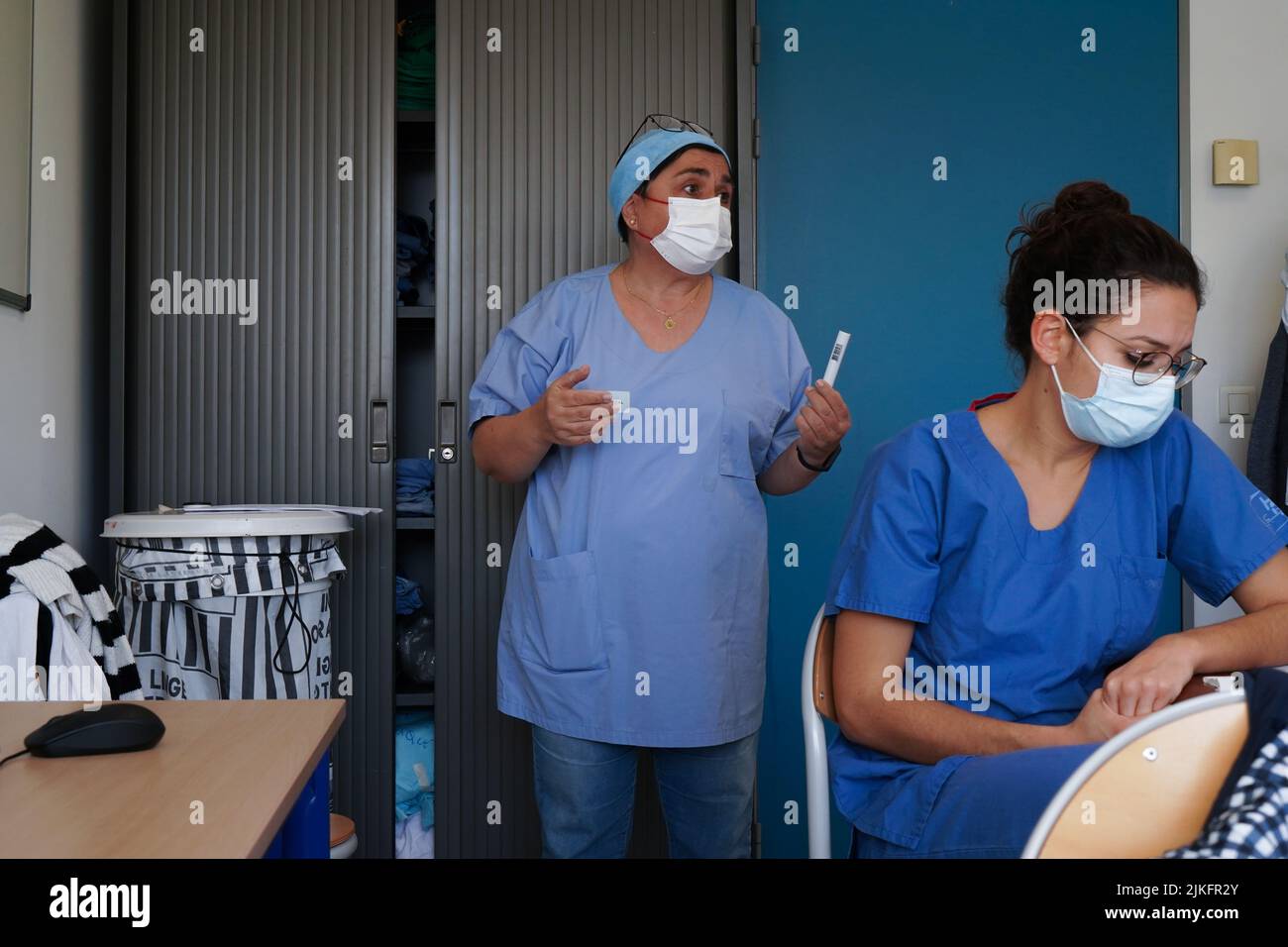 Students during a debriefing session after a resuscitation simulation ...